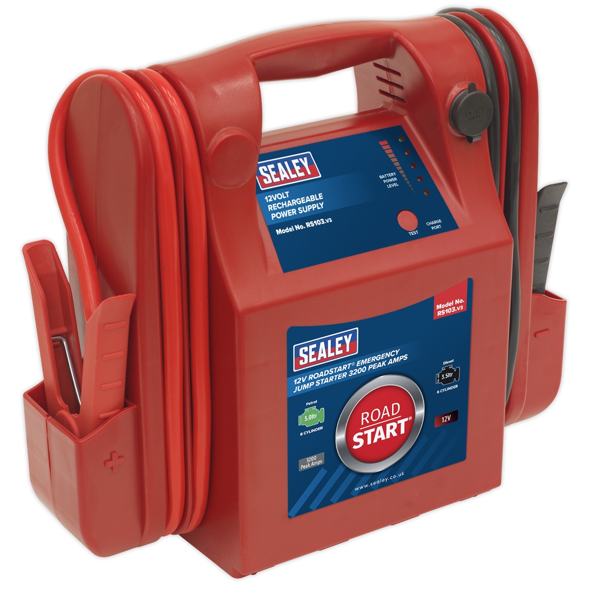 Sealey RS103 RoadStart® Emergency Jump Starter 12V 3200 Peak Amps » Product