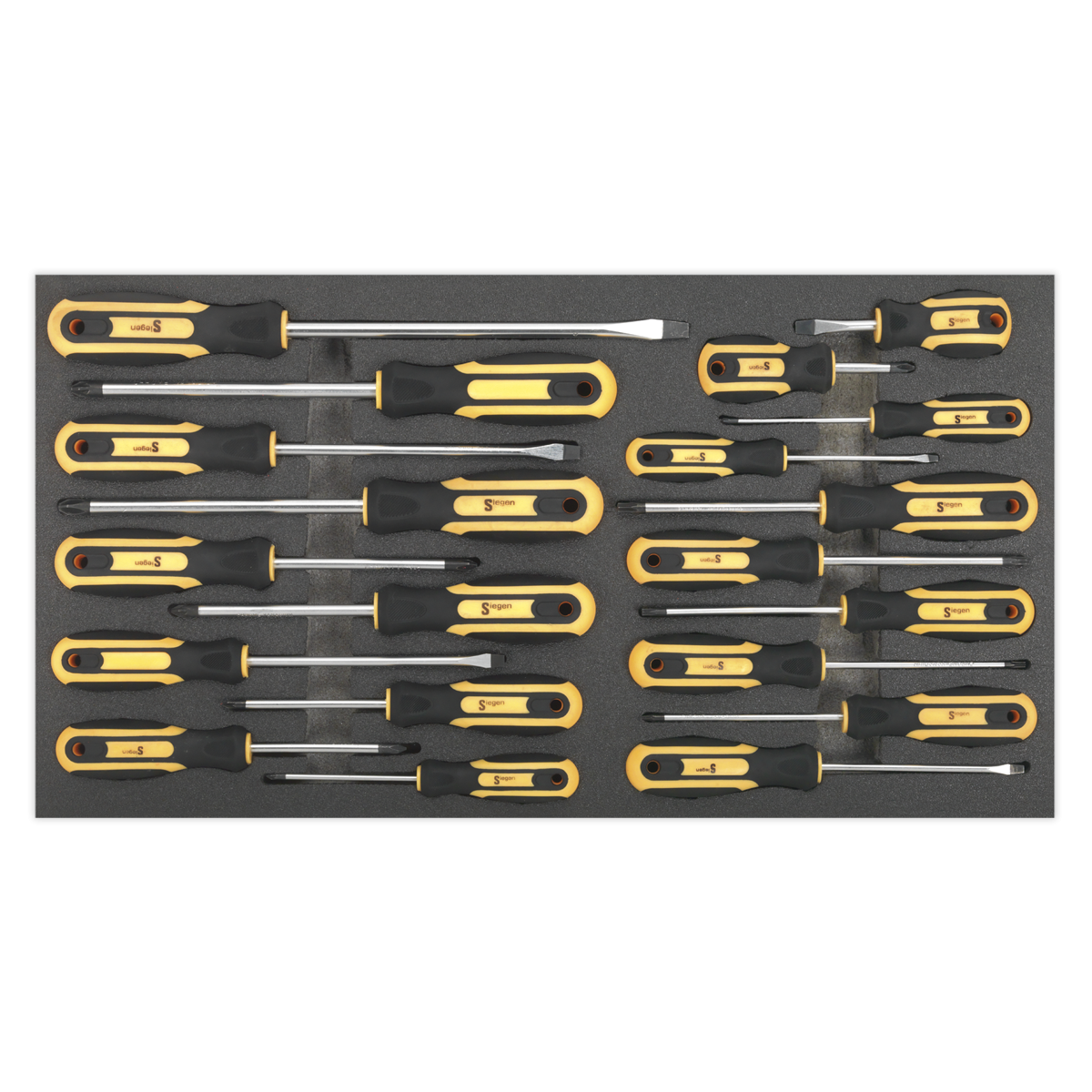 Sealey S01127 Siegen Screwdriver Set Tool with Tray 20pc » Product