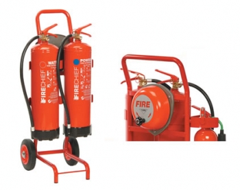 Double Point Fire Extinguisher Trolley with Rotary Hand Bell (Fire ...